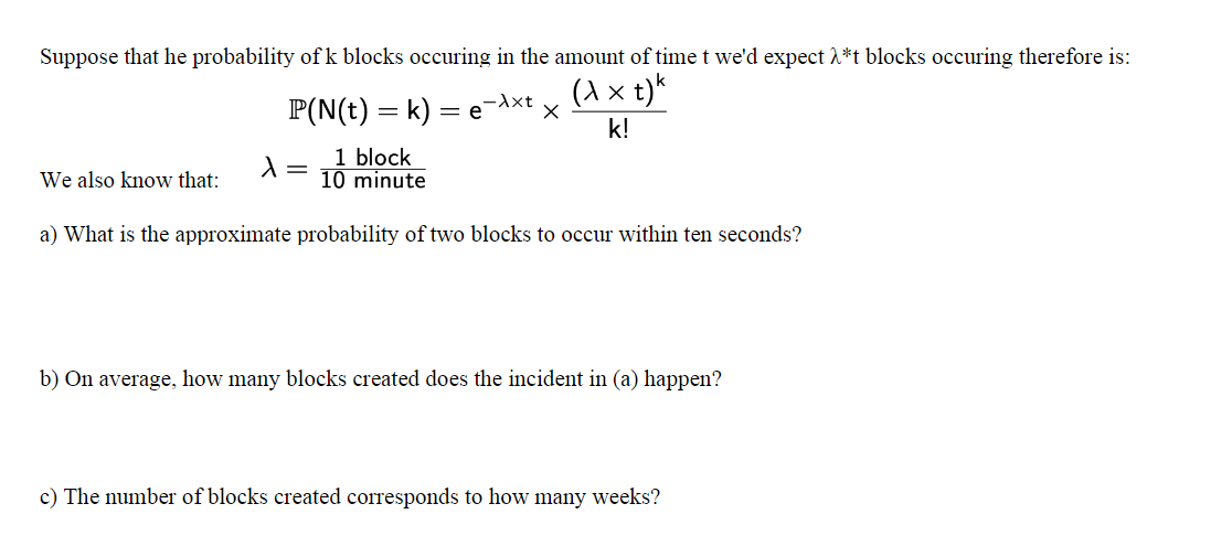 Solved Suppose that he probability of k ﻿blocks occuring in | Chegg.com
