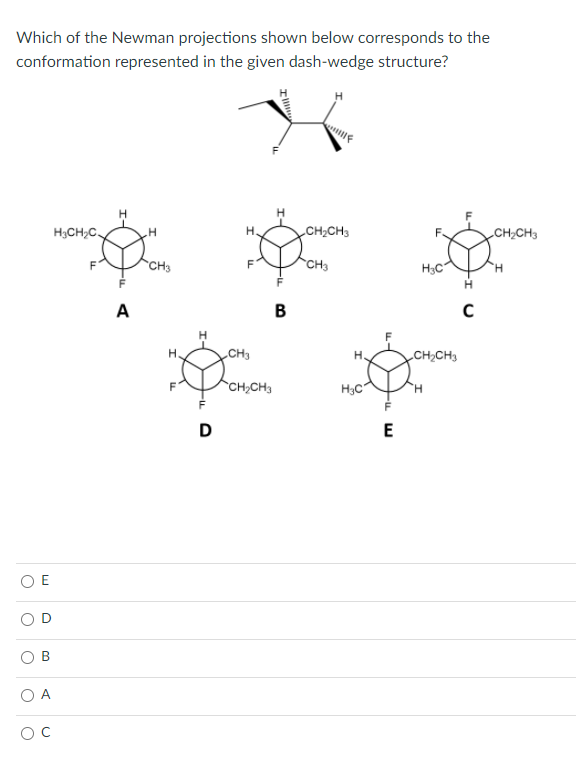 Solved Which of the Newman projections shown below | Chegg.com