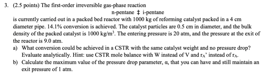 3. (2.5 points) The first-order irreversible | Chegg.com