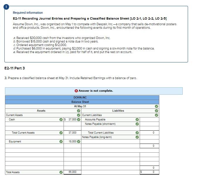 Solved Required Information E2-11 Recording Journal Entries | Chegg.com