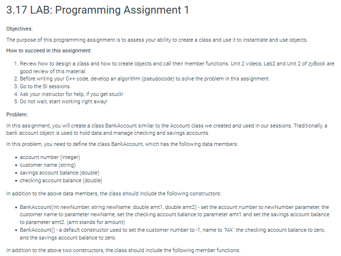 Solved 3.17 LAB: Programming Assignment 1 Objectives: The | Chegg.com