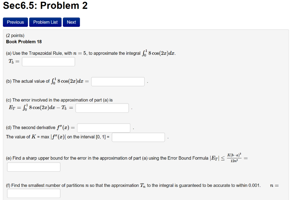 Solved Sec6.5: Problem 2 Previous Problem List Next 2 | Chegg.com