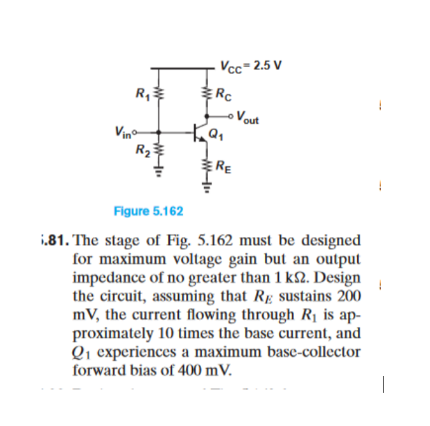 Solved Figure 5.162i.81. ﻿The stage of Fig. 5.162 ﻿must be | Chegg.com