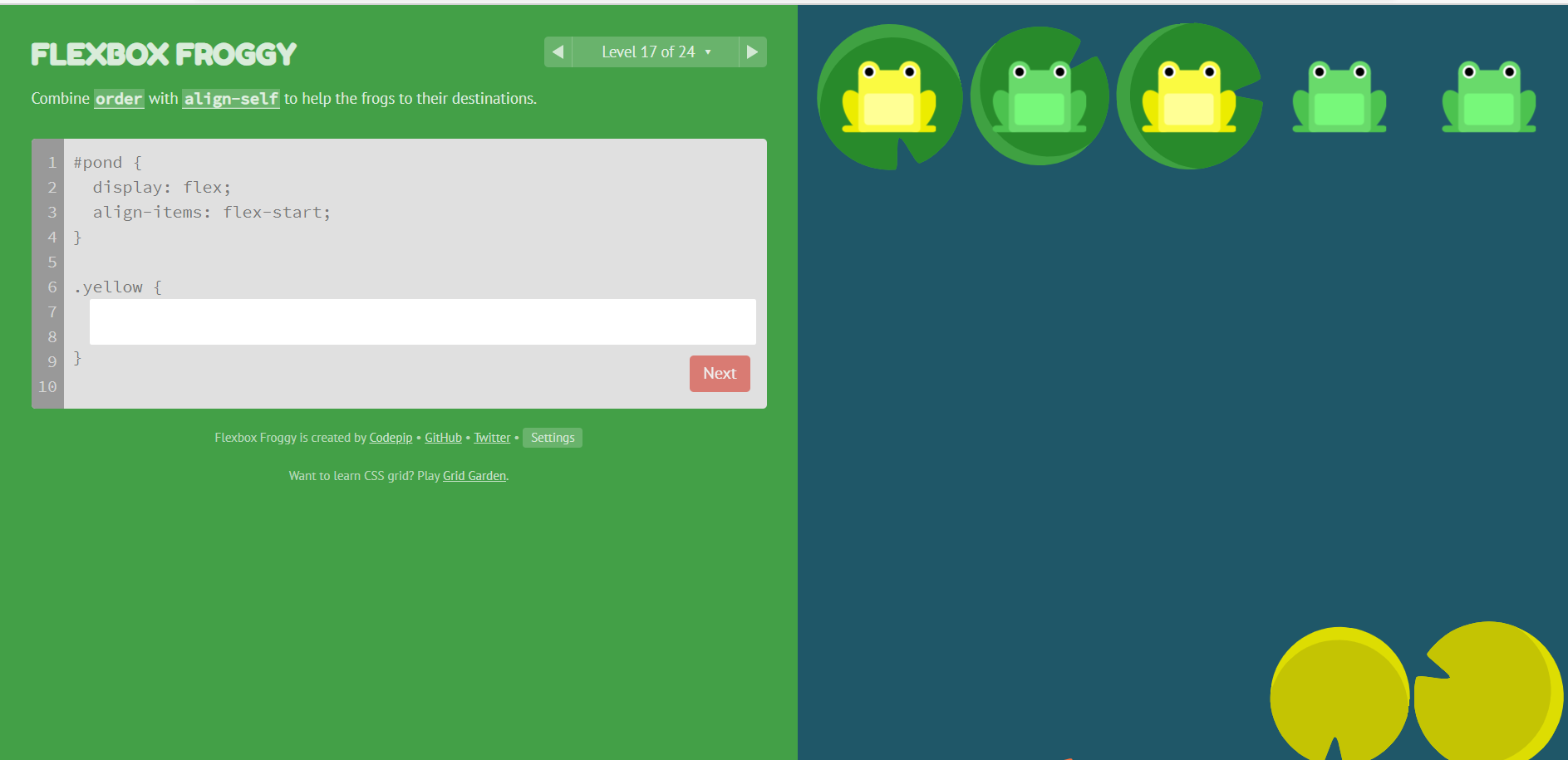Solved Flexbox Froggy Level 15 Of 24 Use The Order 