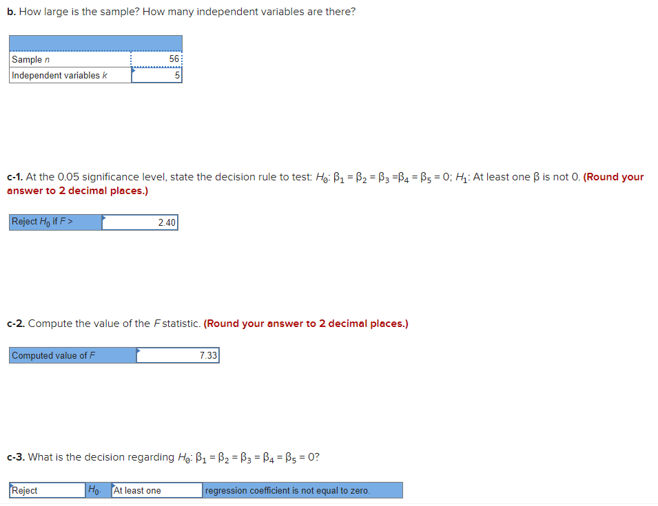 Solved The following regression output was obtained from a | Chegg.com