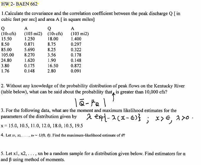 Solved 1.Calculate the covariance and the correlation | Chegg.com