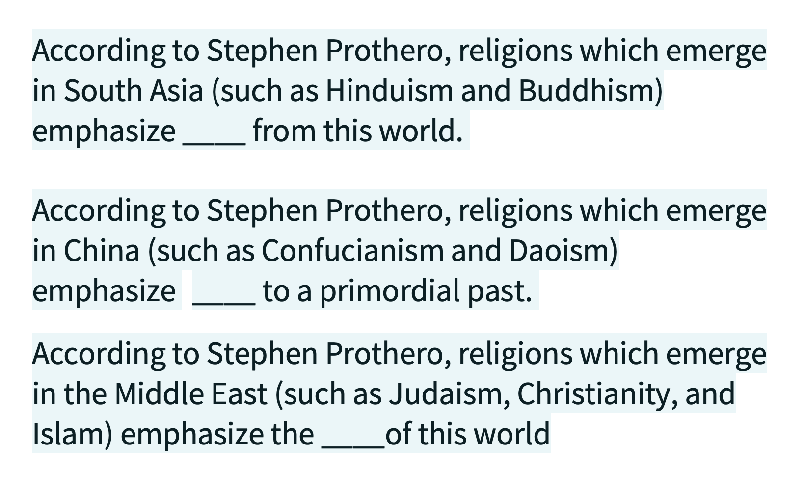 Solved According to Stephen Prothero, religions which emerge | Chegg.com