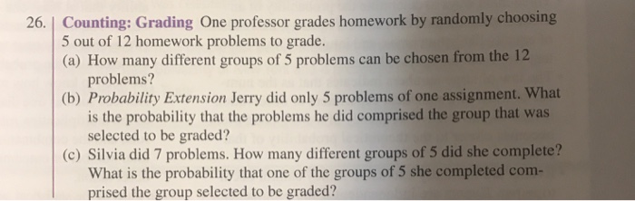 Solved 26. | Counting: Grading One professor grades homework | Chegg.com