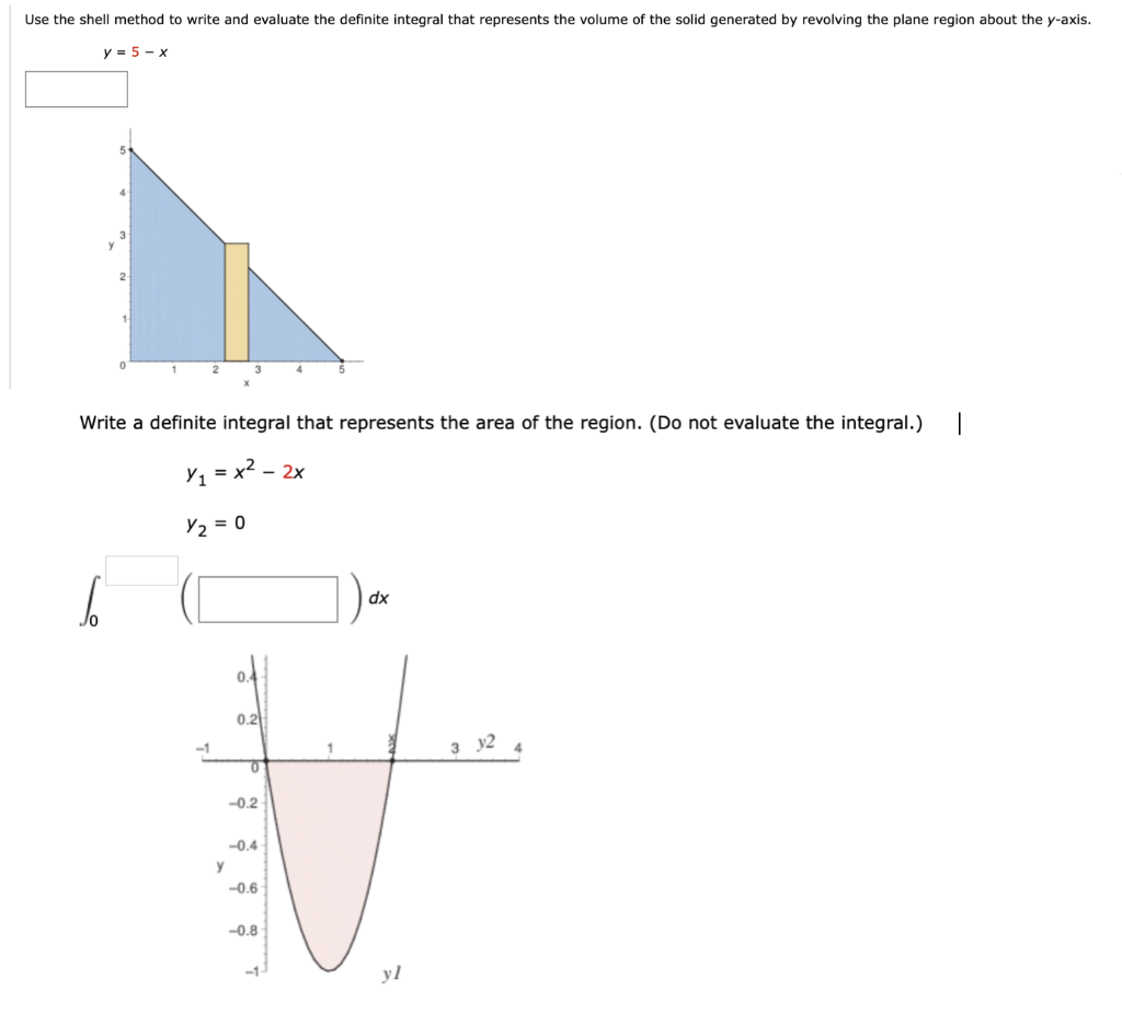 Solved Use the shell method to write and evaluate the | Chegg.com