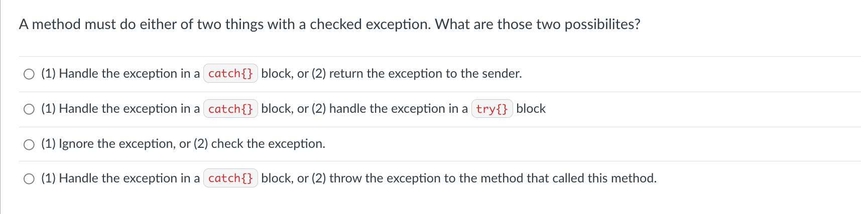 Solved A method must do either of two things with a checked | Chegg.com