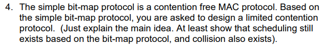 Solved 4. The simple bit-map protocol is a contention free | Chegg.com