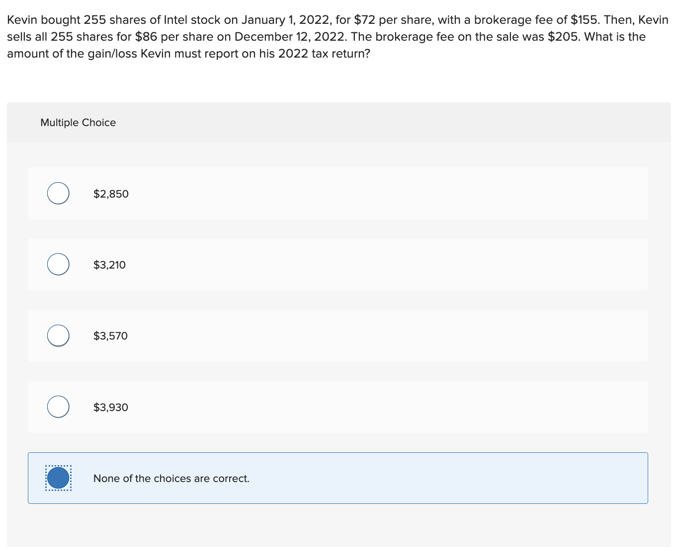 Solved Kevin bought 255 ﻿shares of Intel stock on January | Chegg.com