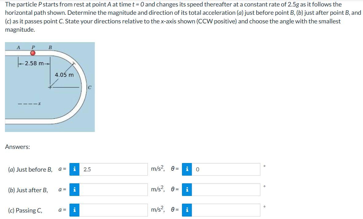 Solved The particle P starts from rest at point A at time t | Chegg.com