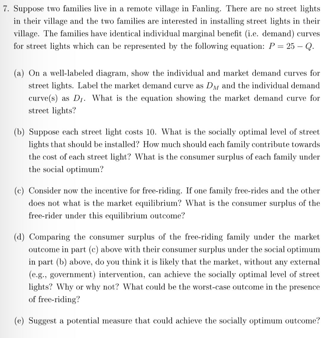 Solved 7. Suppose two families live in a remote village in | Chegg.com
