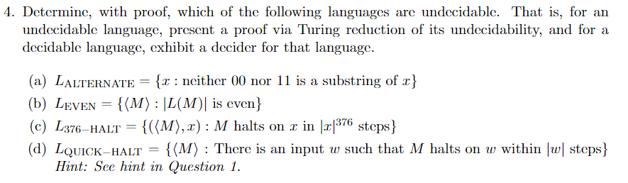 4. Determine, with proof, which of the following | Chegg.com