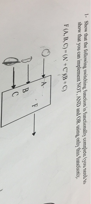 Solved 1- Show that the following switching function is | Chegg.com