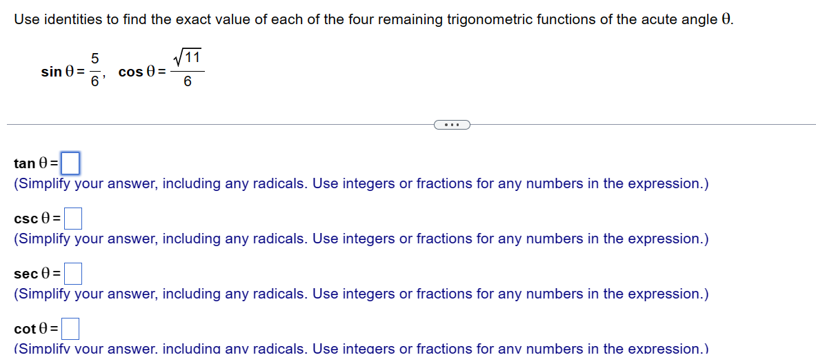 Solved Use identities to find the exact value of each of the | Chegg.com
