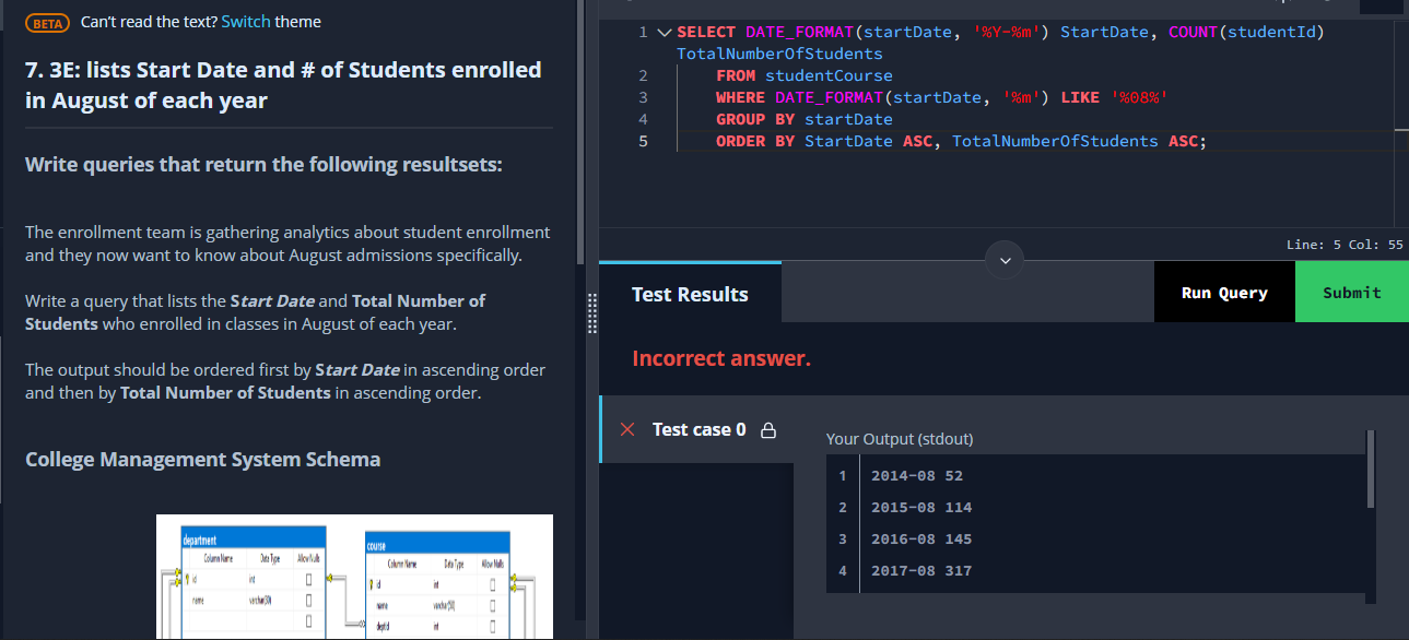 Solved In mySQL!!!!!!!!!!!!!!!!!!! The enrollment team is | Chegg.com