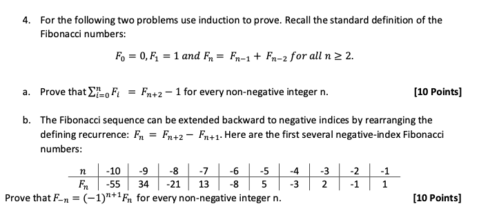 Solved 4. For the following two problems use induction to | Chegg.com