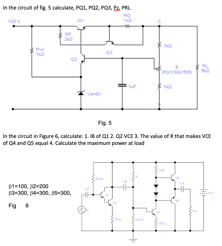 Solved In the circuit of fig. 5 calculate, PQ1, PQ2, PQ3, | Chegg.com