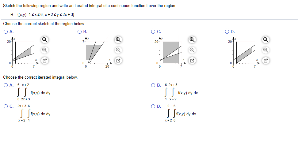 Solved Sketch the following region and write an iterated | Chegg.com