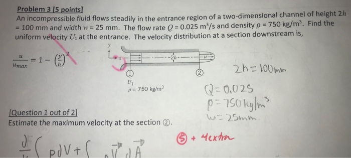 Solved Problem 3 15 points An incompressible fluid flows | Chegg.com Solved Problem 3 15 points An incompressible fluid flows | Chegg.com