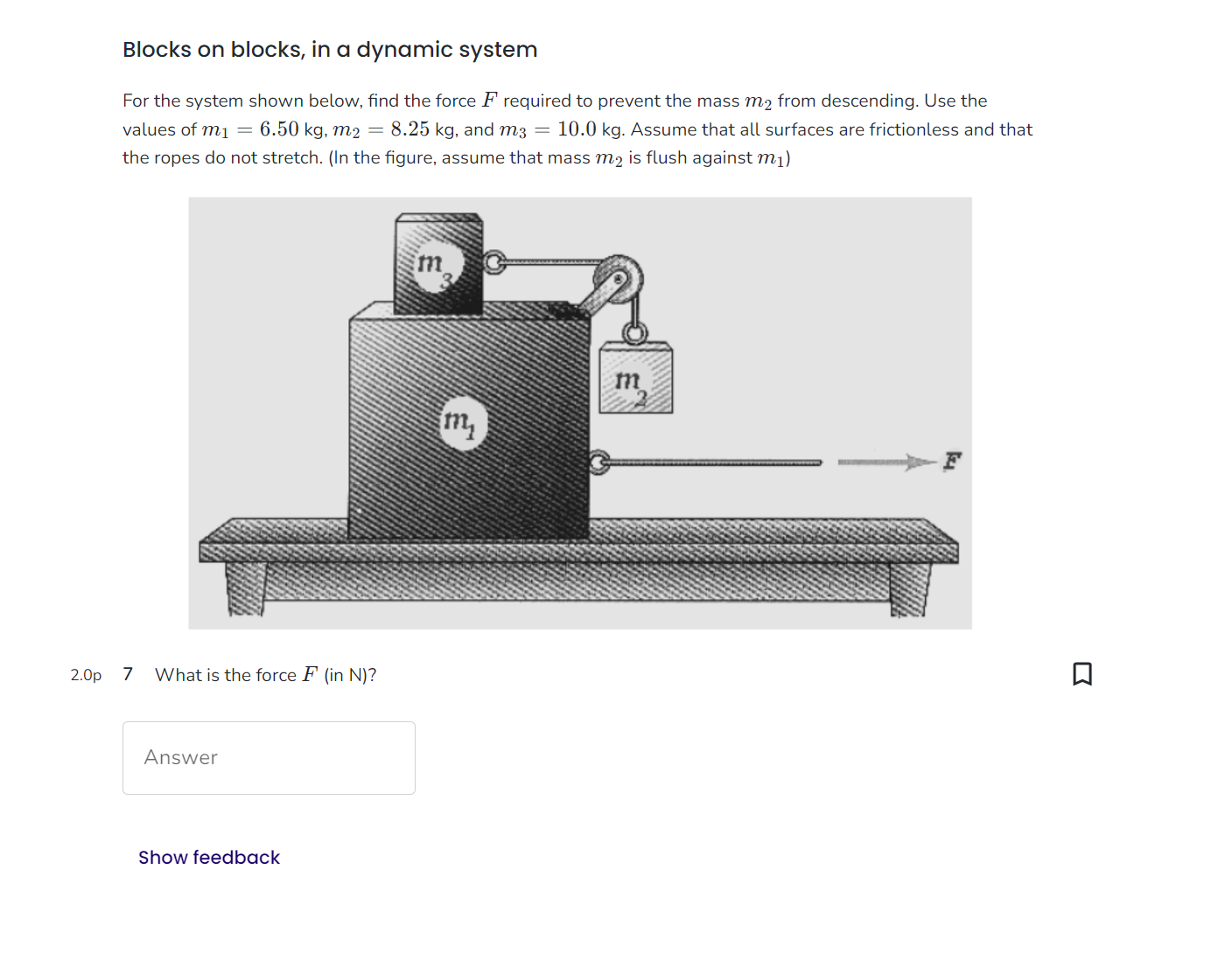 Solved Blocks on blocks, in a dynamic system For the system | Chegg.com