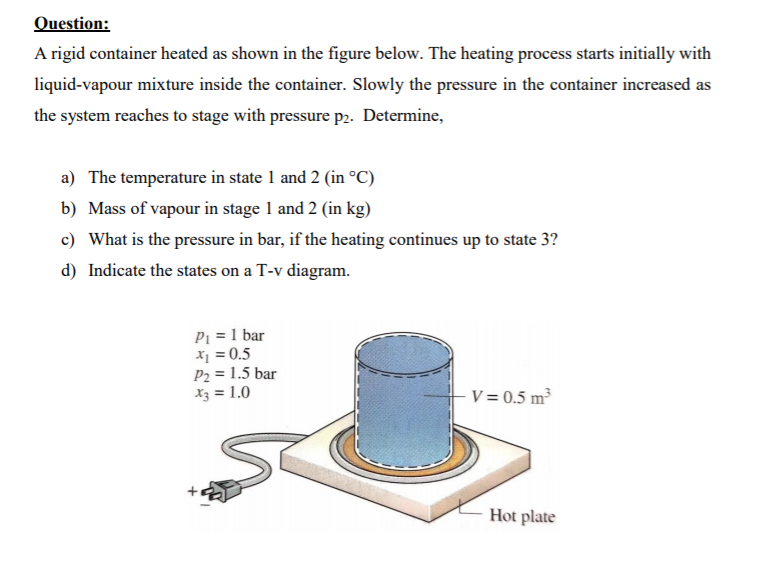 Solved Question: A rigid container heated as shown in the | Chegg.com