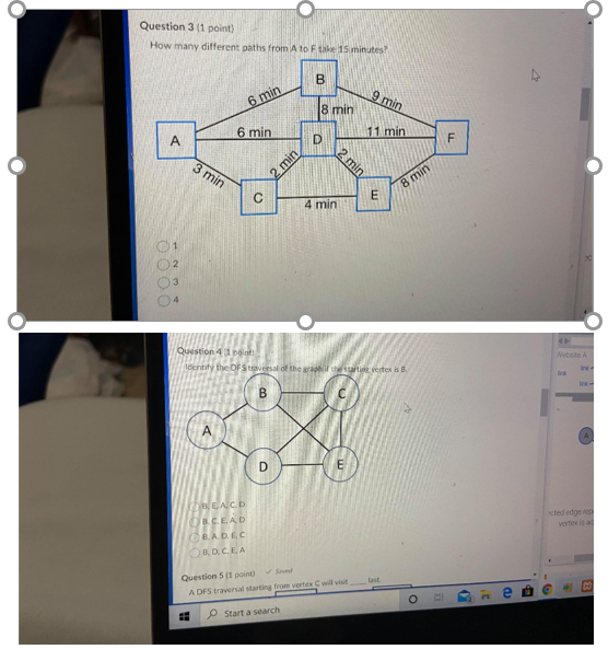 Solved Question 3 (1 point) How many different paths from A | Chegg.com