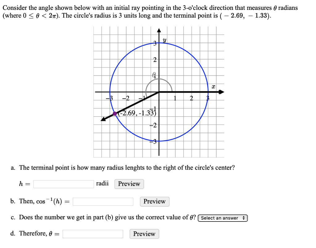 Solved Consider an angle with an initial ray pointing in the | Chegg.com