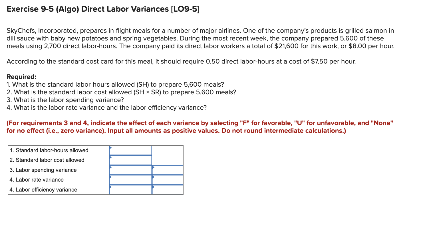 Solved Exercise 9-6 (Algo) Variable Overhead Variances | Chegg.com