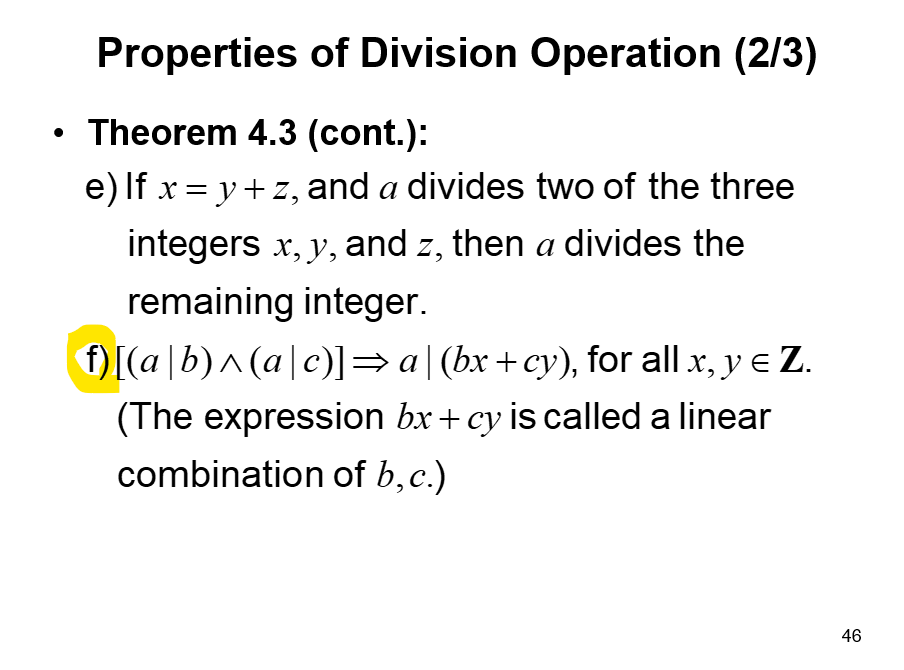 Solved Properties of Division Operation (2/3) - Theorem 4.3 | Chegg.com