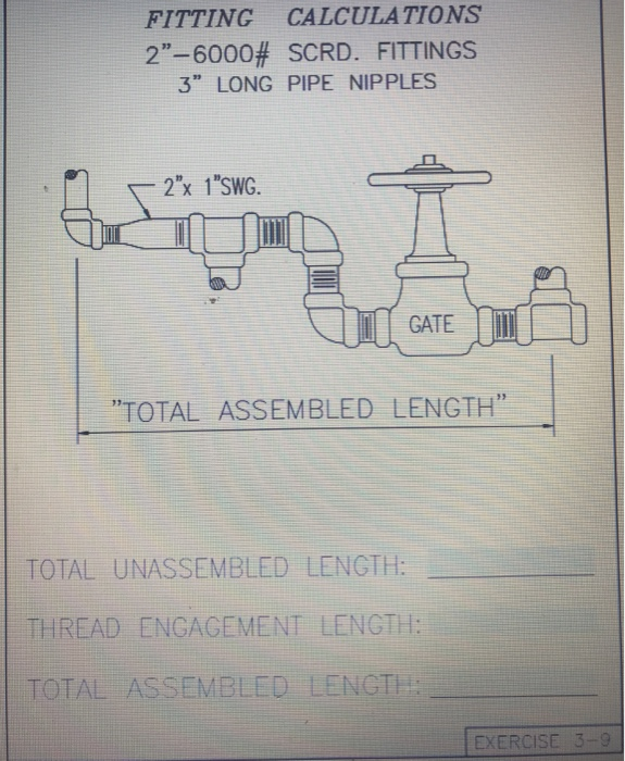 Solved FITTING CALCULATIONS 2"-6000# SCRD. FITTINGS 3" LONG | Chegg.com