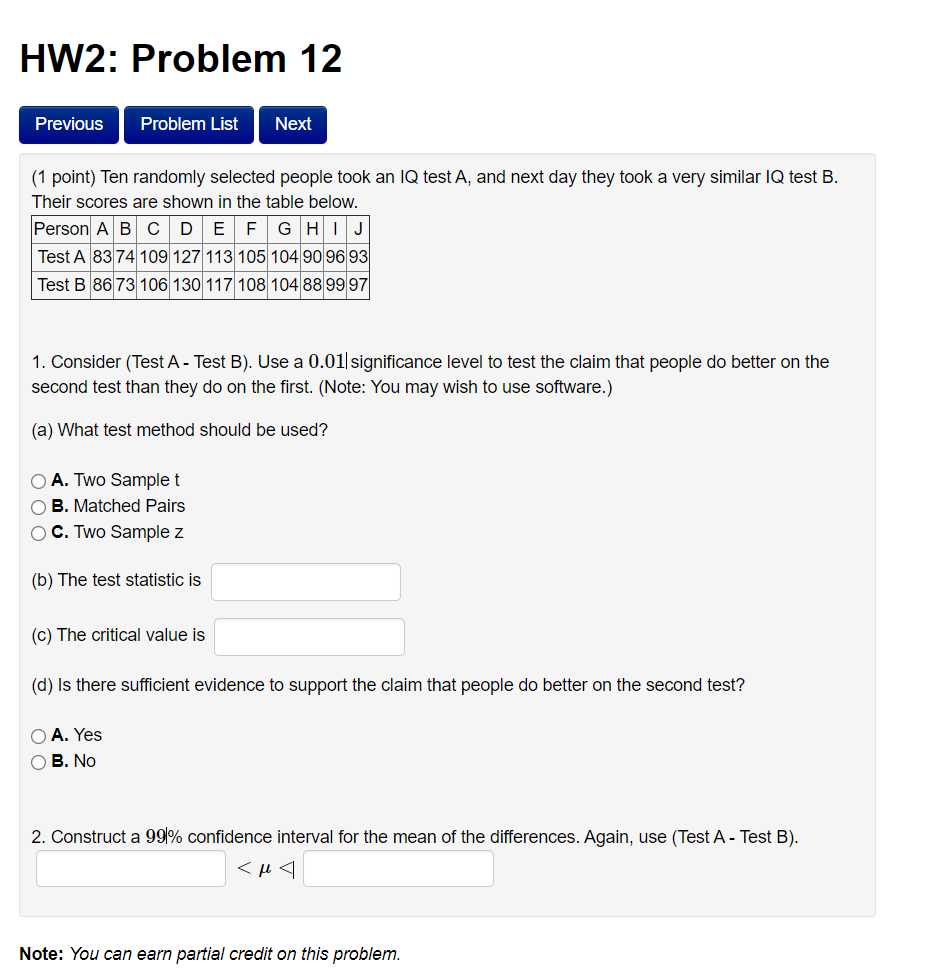 Solved HW2: Problem 12 Previous Problem List Next (1 point) | Chegg.com