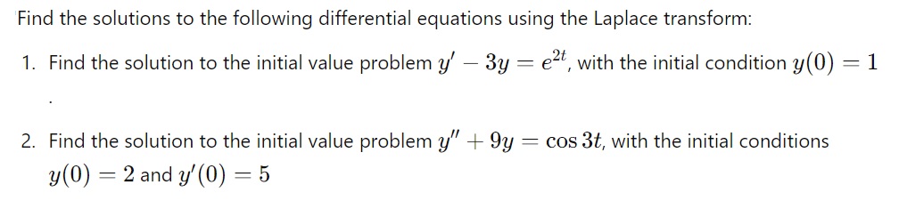 Solved Find the solutions to the following differential | Chegg.com