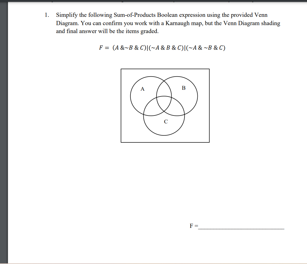 Solved Simplify the following Sum-of-Products Boolean | Chegg.com