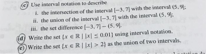 Solved Explorations a Intervals of Real Numbers. In previous | Chegg.com