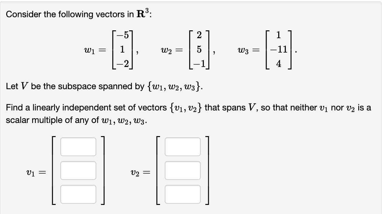 Solved Consider the following vectors in R3 : | Chegg.com