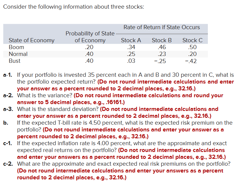 Solved Consider the following information about three | Chegg.com