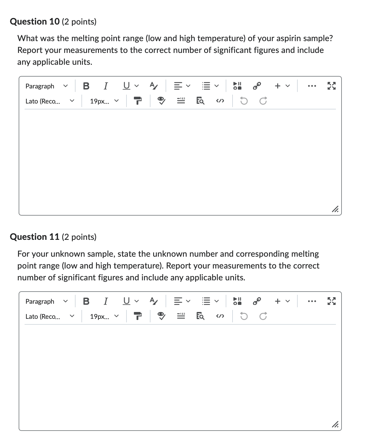 Solved How do I do question 10 (My melting point range of | Chegg.com