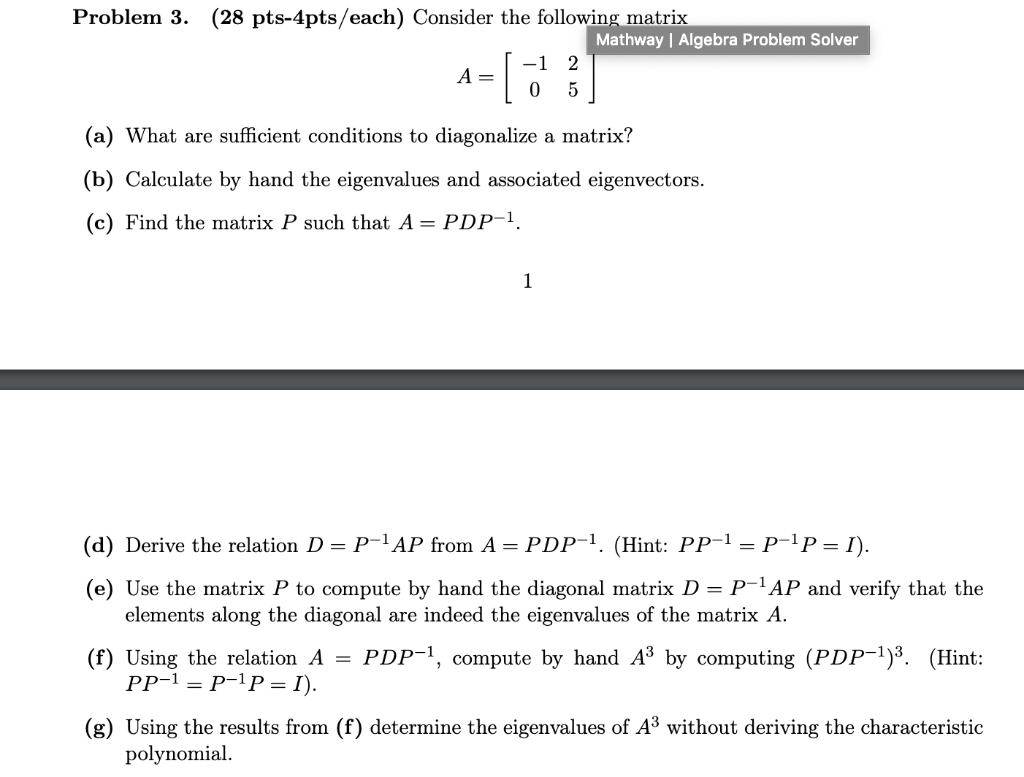 Solved Problem 3. (28 pts-4pts/each) Consider the following | Chegg.com