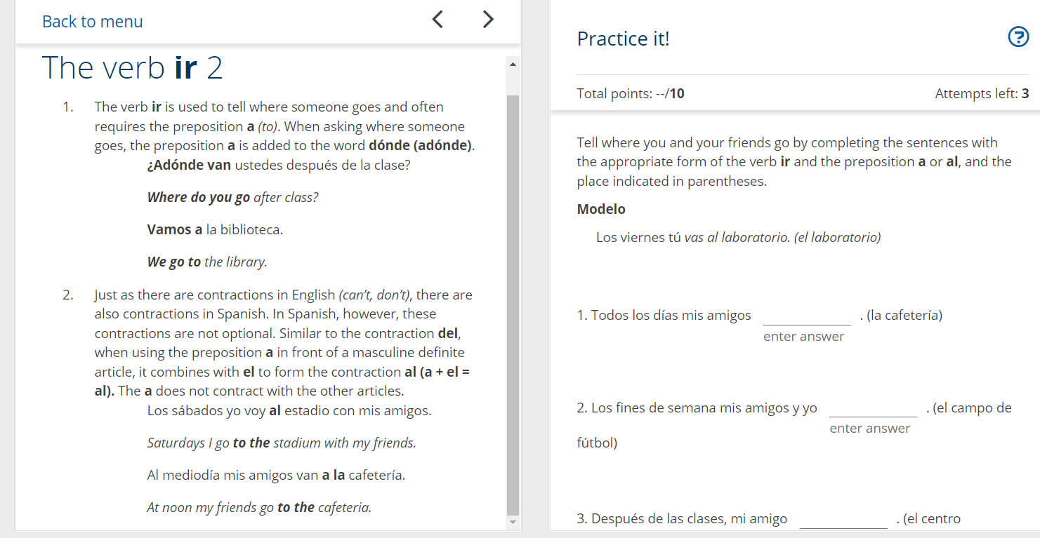 Exploraciones gramaticales 3: A comprobar The verb ir | Chegg.com
