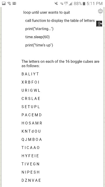 Solved Boggle is an old word game. Look it up to find out | Chegg.com
