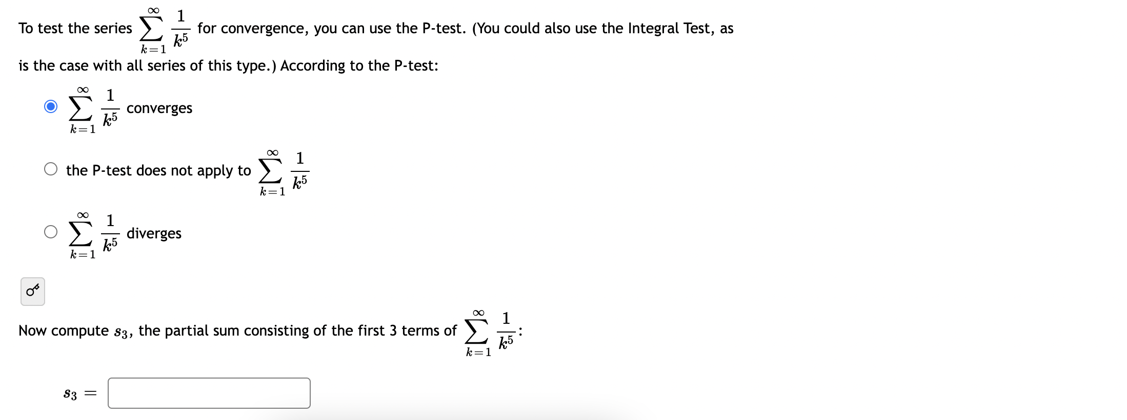 Solved ∞ Σ for convergence, you can use the P-test. (You | Chegg.com