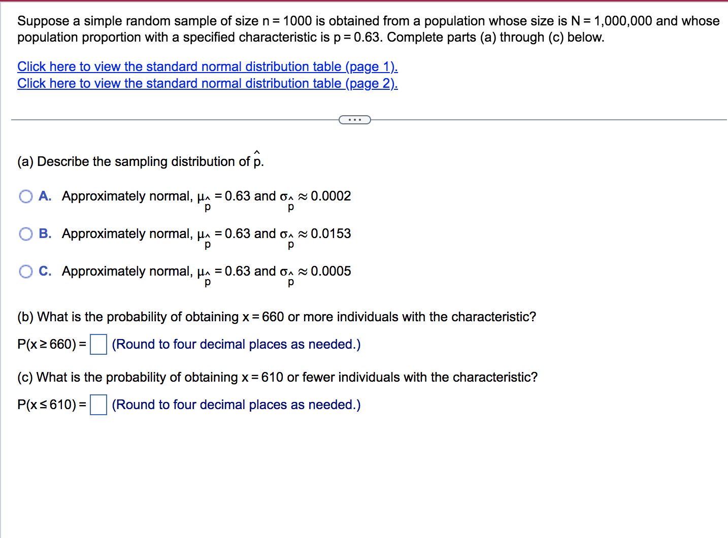 Solved Suppose a simple random sample of size n=1000 is | Chegg.com
