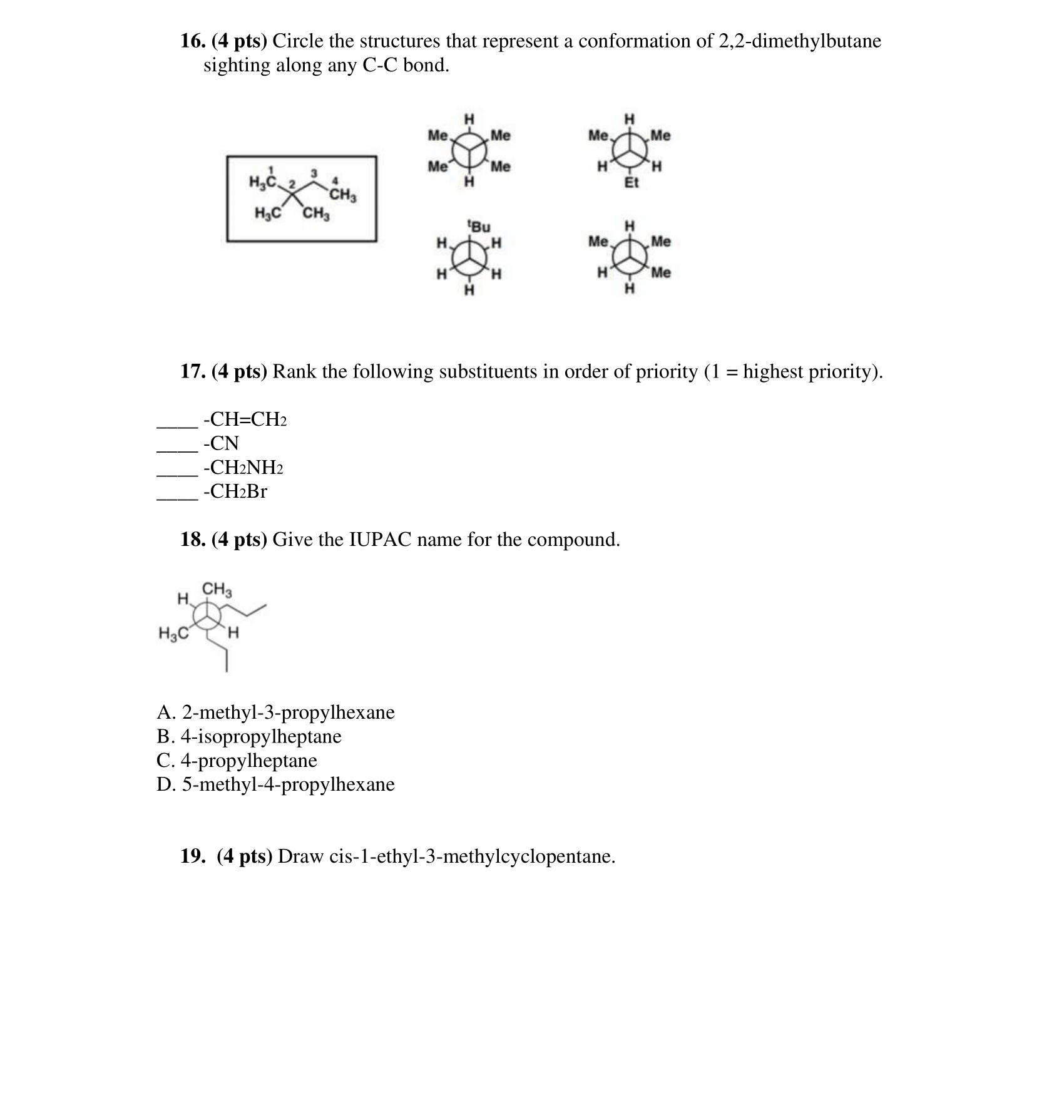 Solved 16. (4 pts) Circle the structures that represent a | Chegg.com