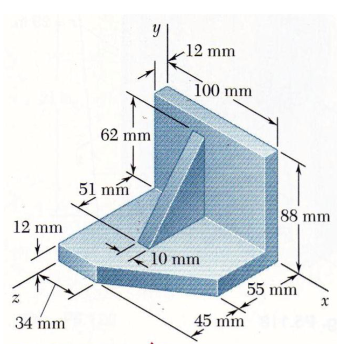 Solved For the stop bracket shown, locate the z coordinate | Chegg.com