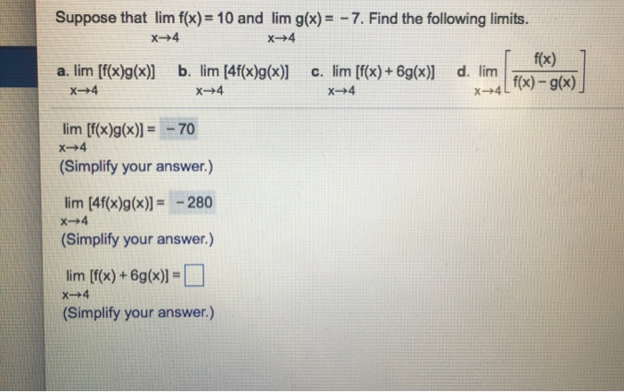Solved If lim fx) 5 =1, find lim f(x). x- x-6 lim f(x)= | Chegg.com
