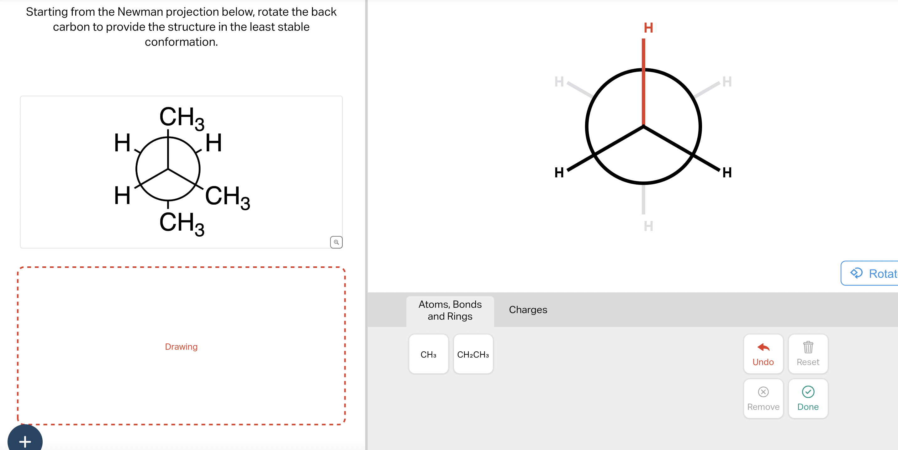 Solved Starting from the Newman projection below, rotate the | Chegg.com