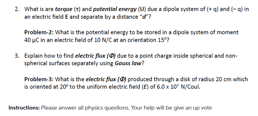 Solved 2. What is are torque (τ) and potential energy (U) | Chegg.com